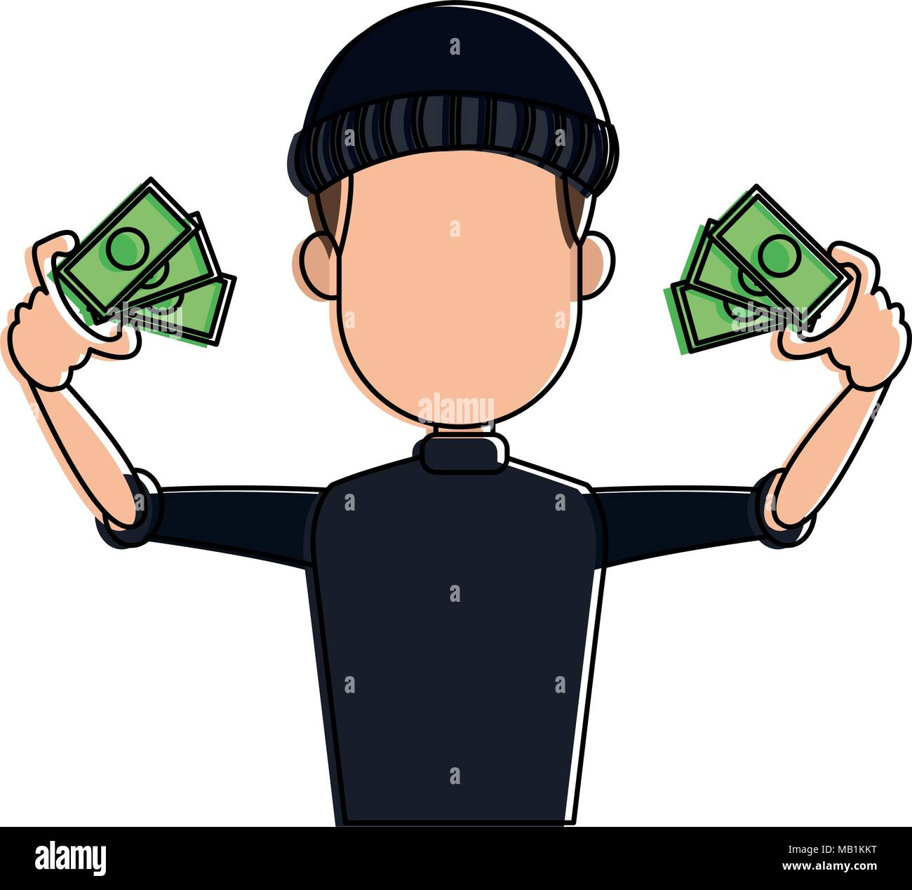 Thief man with money cartoon Stock Vector Image & Art - Alamy