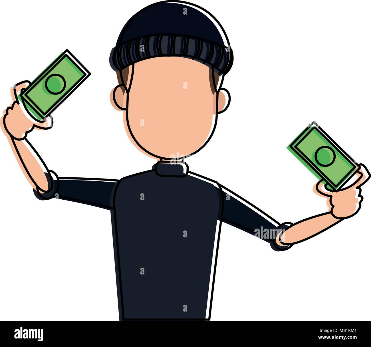Thief man with money cartoon Stock Vector Image & Art - Alamy