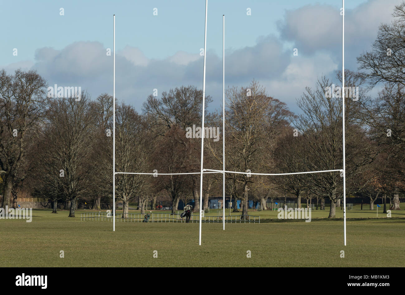 Rugby pitches are part of the sports facilities of the North Inch,Perth ...