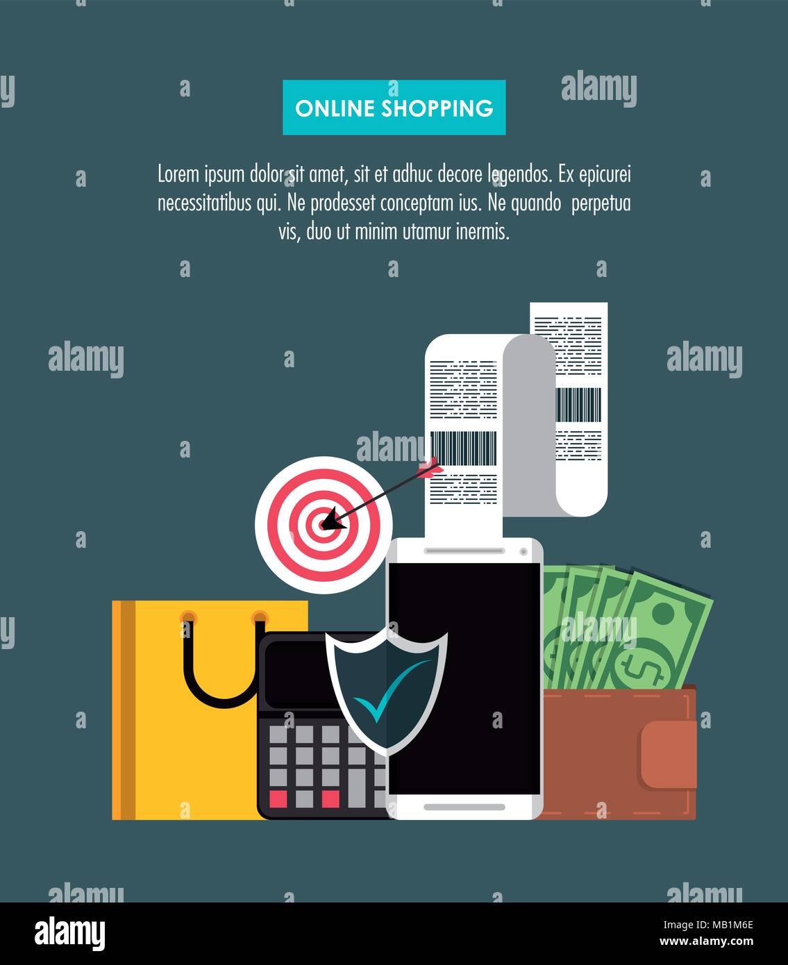 Shopping online wallet bills Stock Vector Images - Alamy