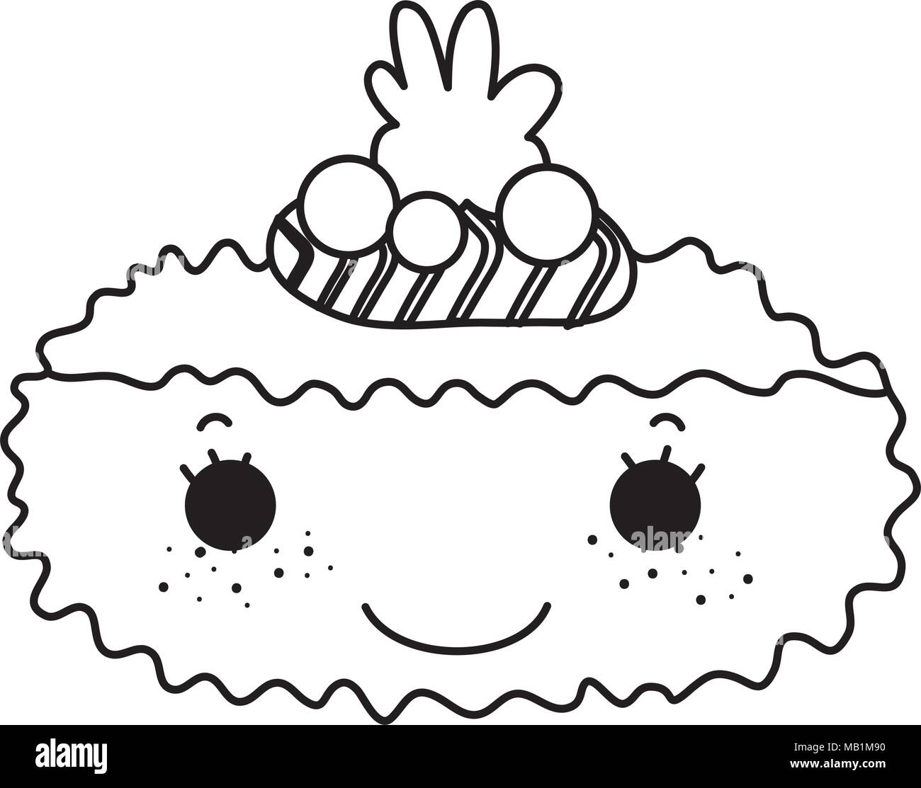 line kawaii nigiri nice japanese food Stock Vector Image & Art - Alamy