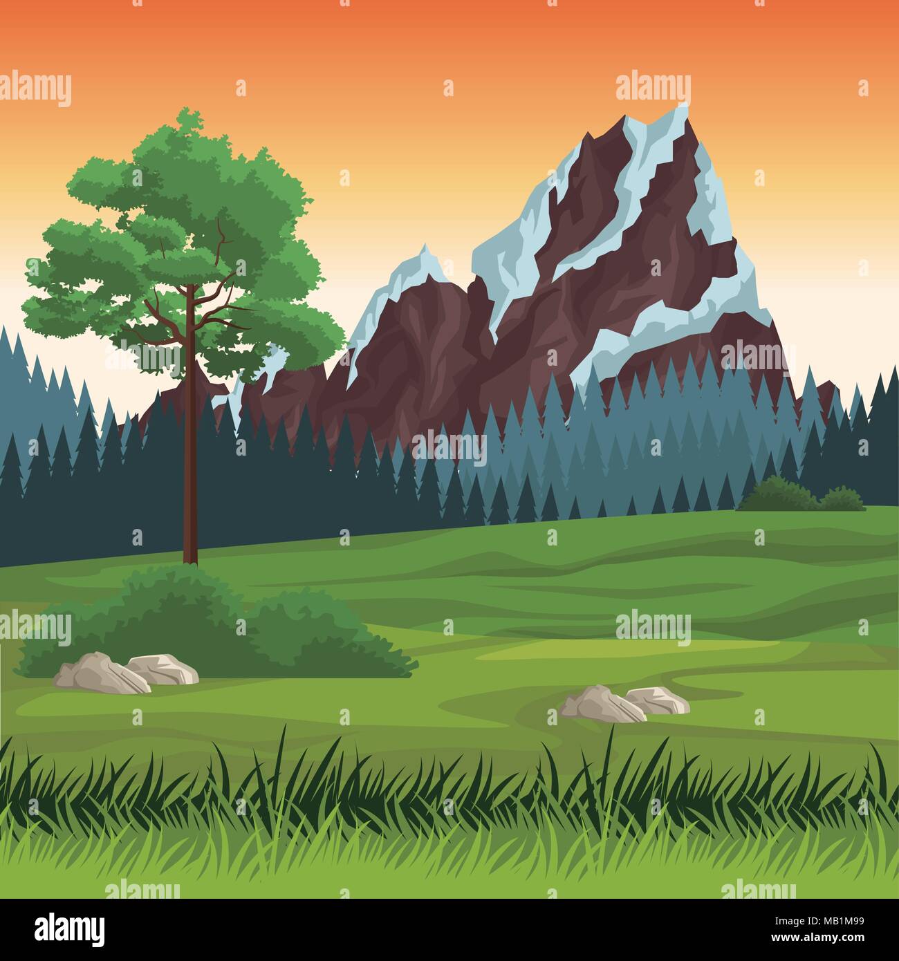 Beautiful nature landscape Stock Vector Image & Art - Alamy