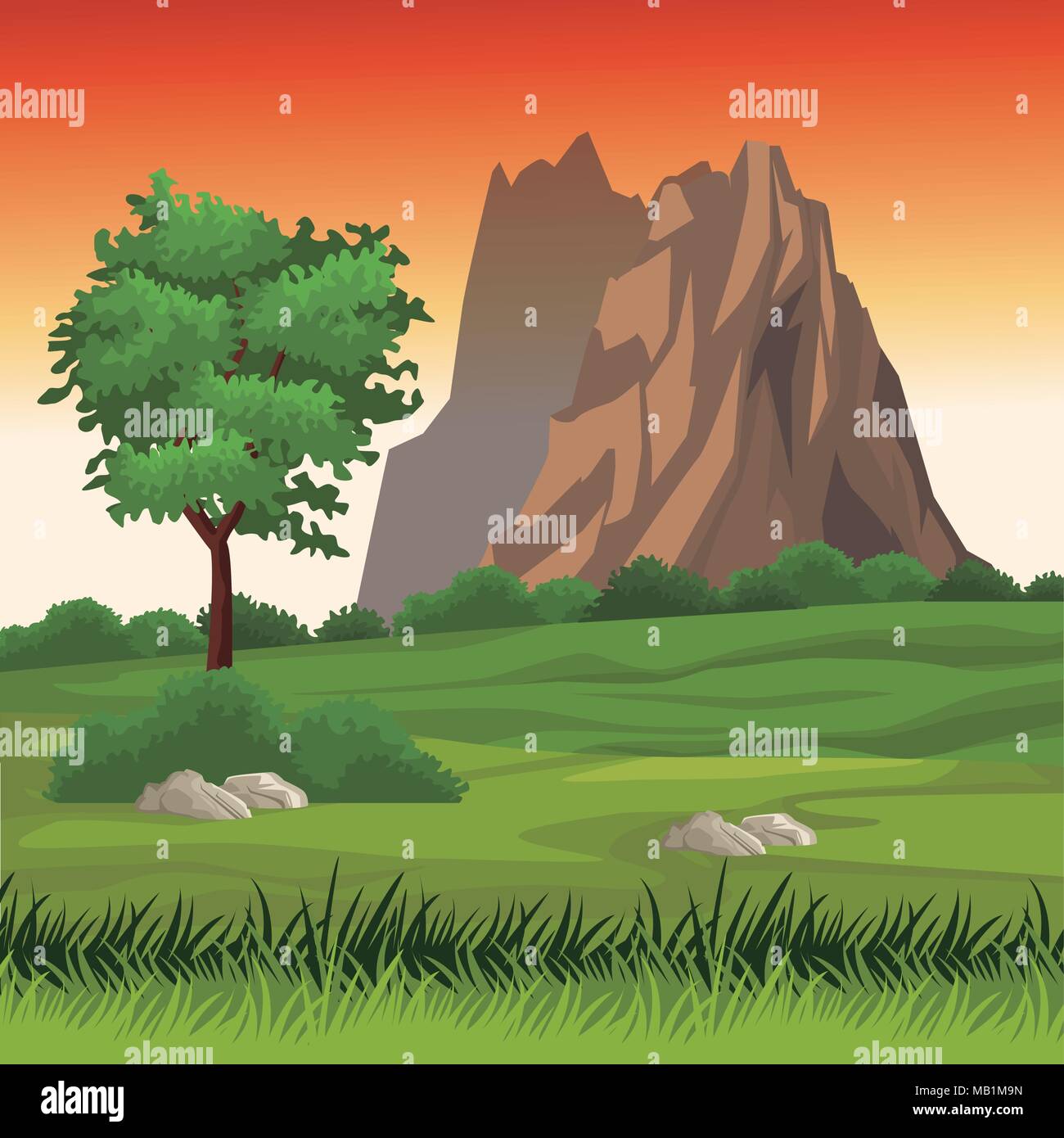 Beautiful nature landscape Stock Vector Image & Art - Alamy