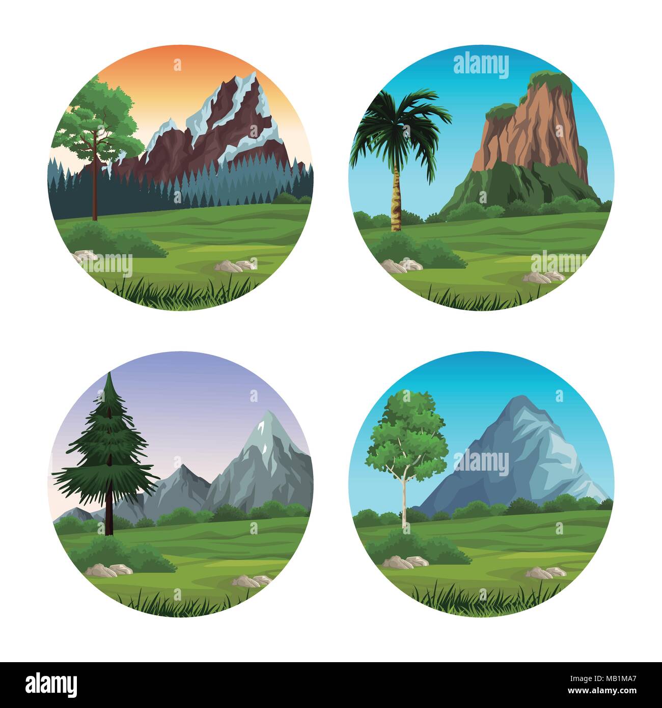 Round landscapes Stock Vector Images - Alamy
