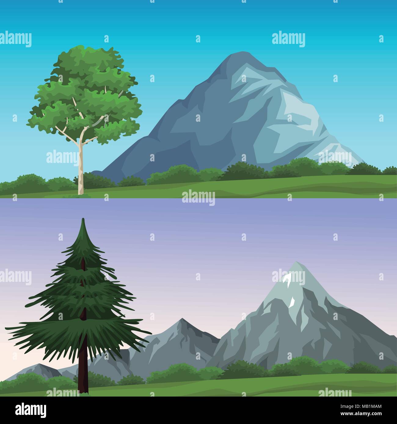 Two differents landscapes Stock Vector Image & Art - Alamy