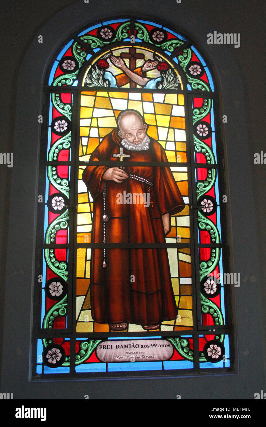 Stained glass, Friar, Religious, Catholicism, Guarabira, Paraiba ...