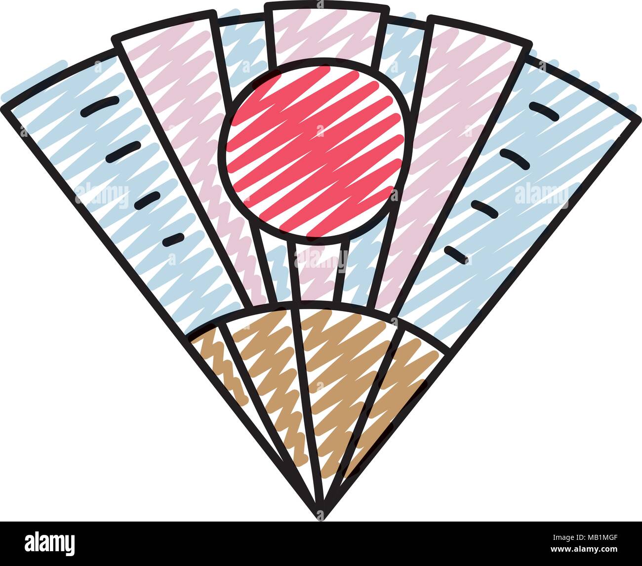 doodle fan hand culture with japan flag design Stock Vector Image & Art ...