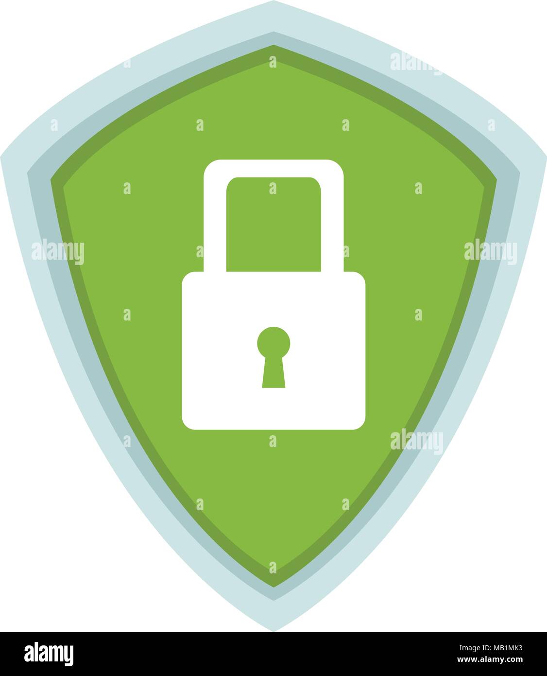 Padlock on shield symbol Stock Vector Image & Art - Alamy