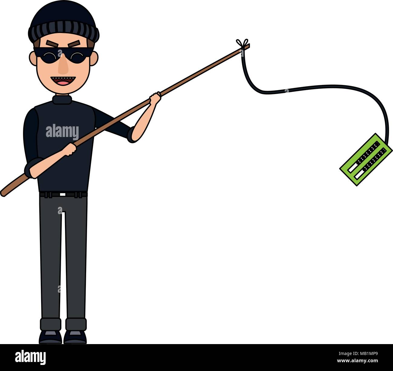 Hacker with fishing rod Stock Vector Image & Art - Alamy