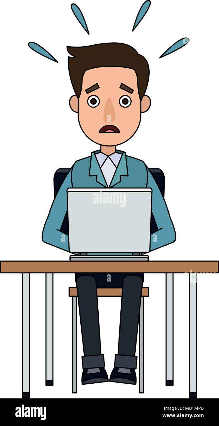 Worried business computer Stock Vector Images - Alamy