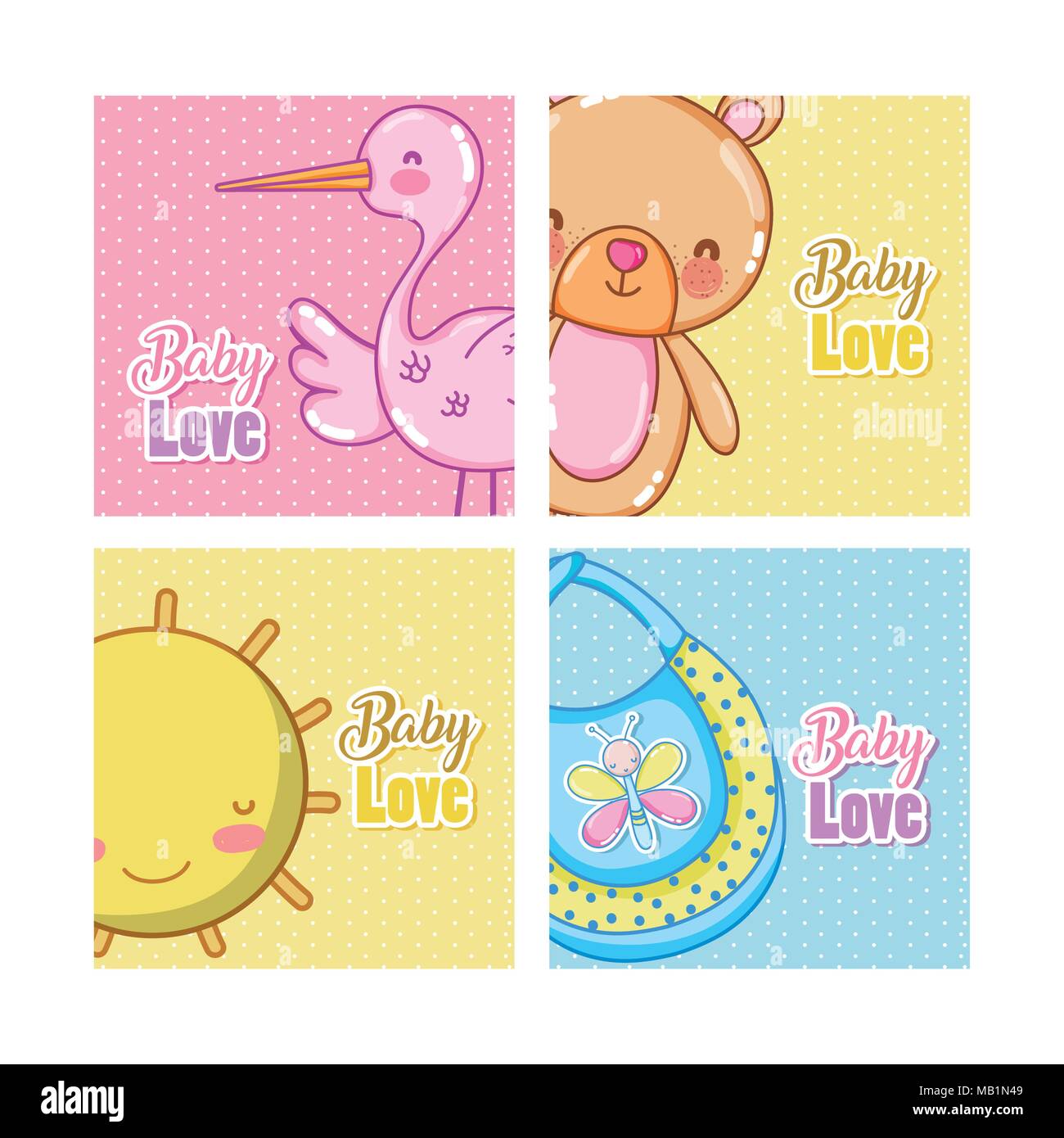 Baby love cartoons cards Stock Vector Image & Art - Alamy