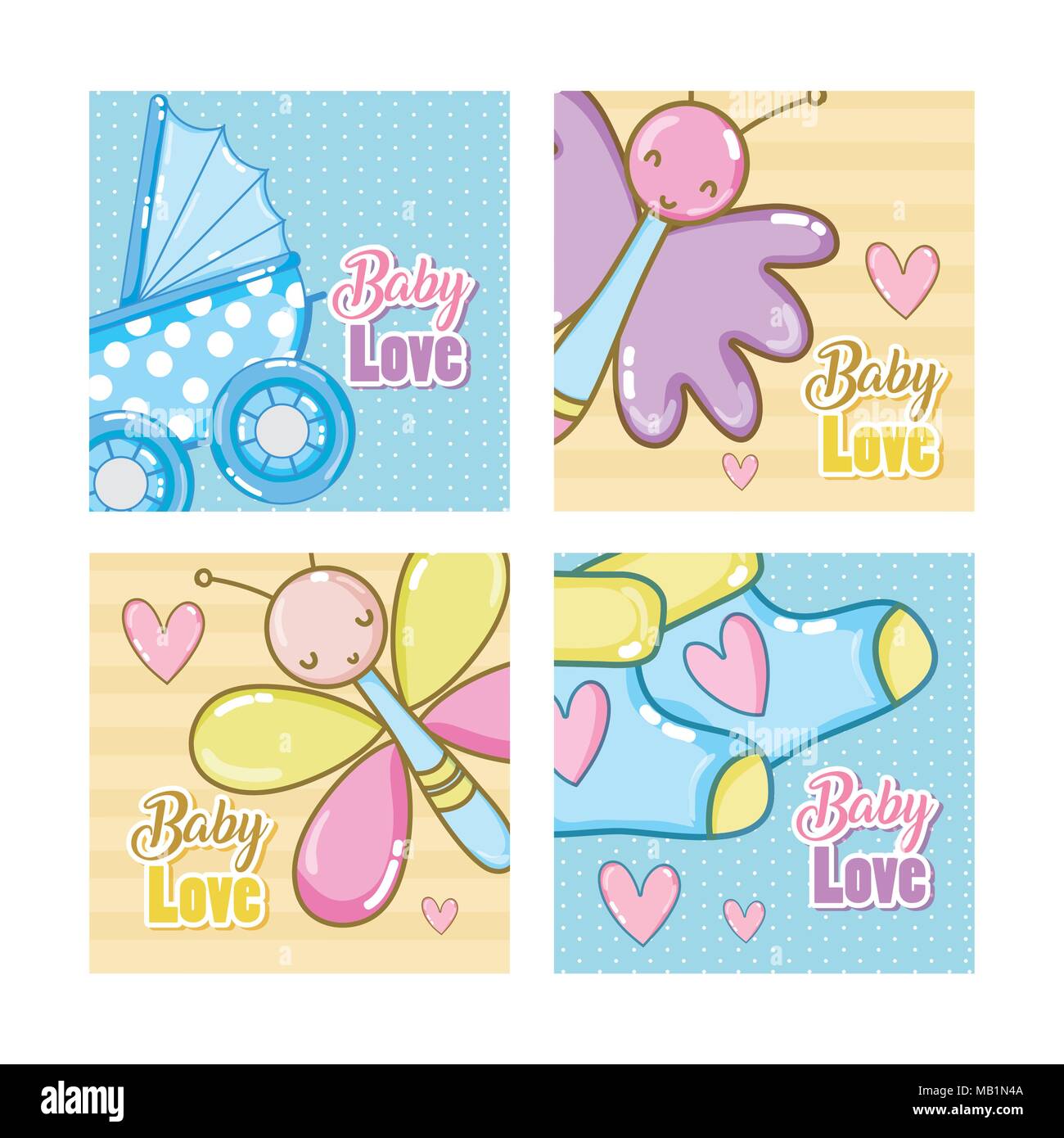 Baby love cartoons cards Stock Vector Image & Art - Alamy