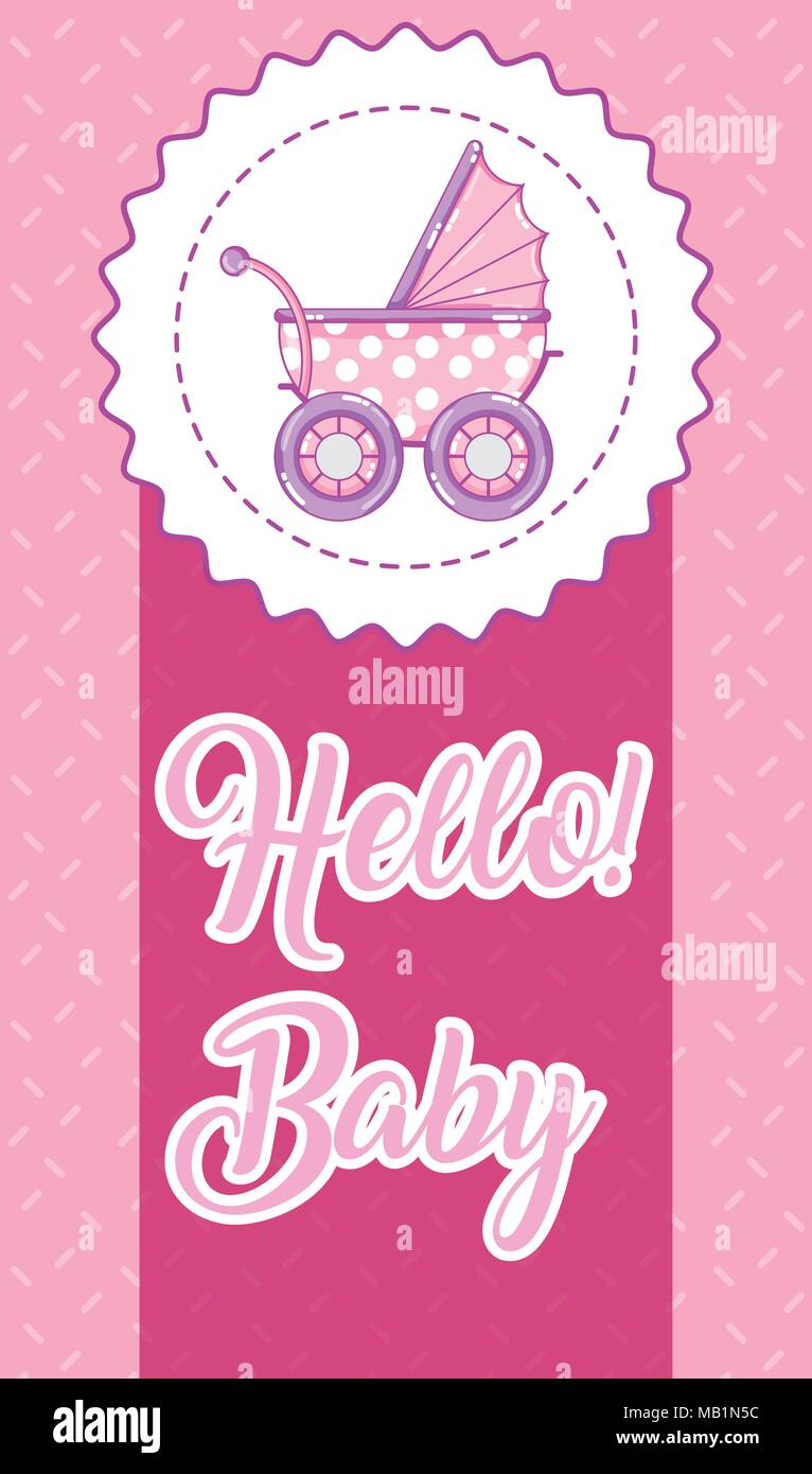 Hello baby card on colorful colors vector illustration graphic design ...