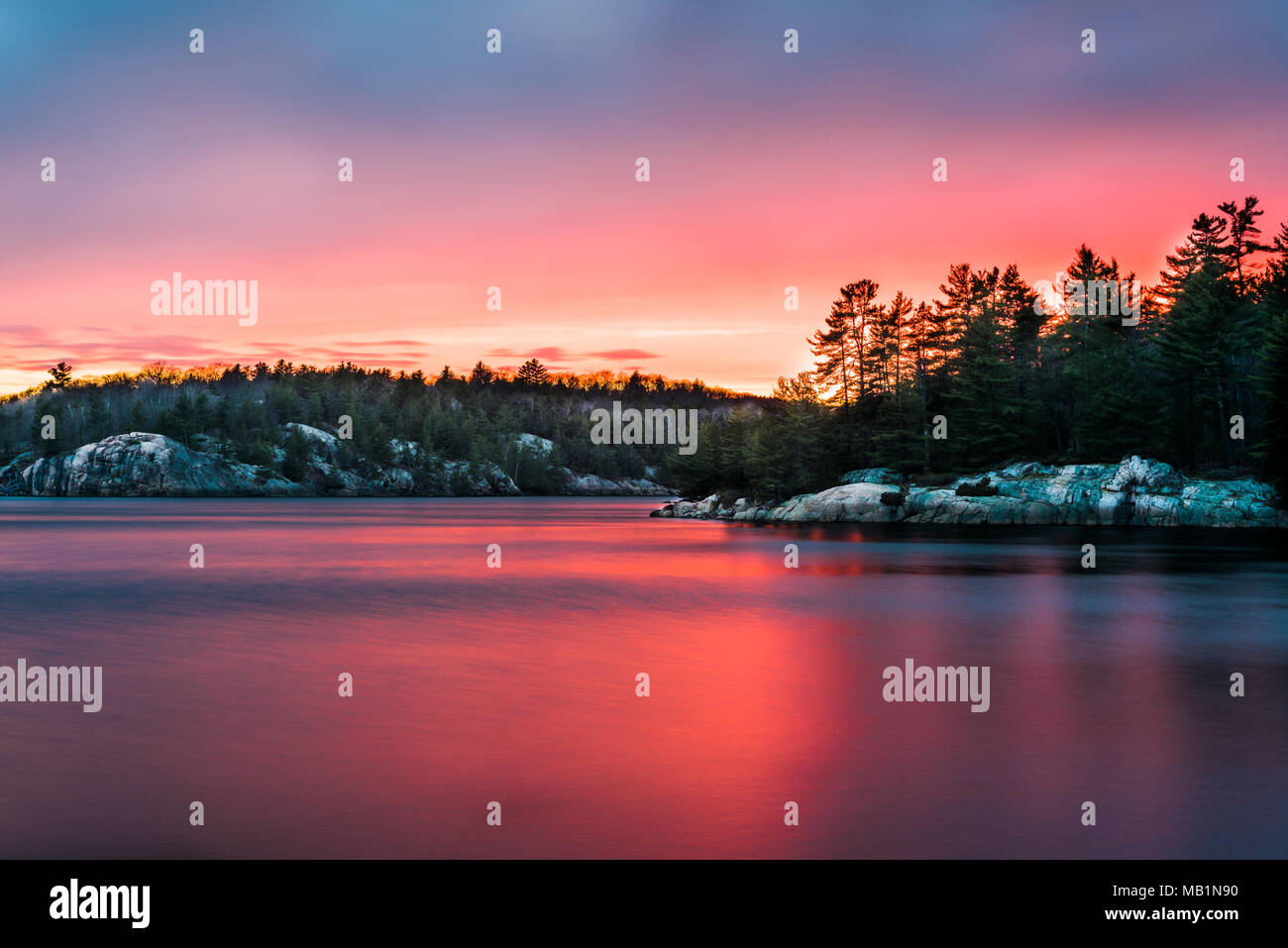 Colorful sunset at Killarney Provincial Park in Ontario Stock Photo - Alamy