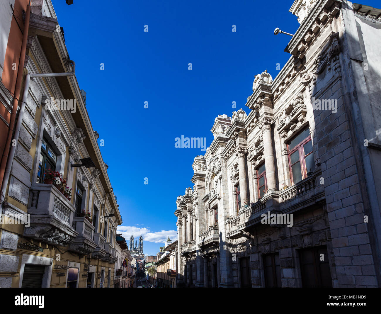 Quito, Ecuador: Buildings of neoclassical style in the historical ...