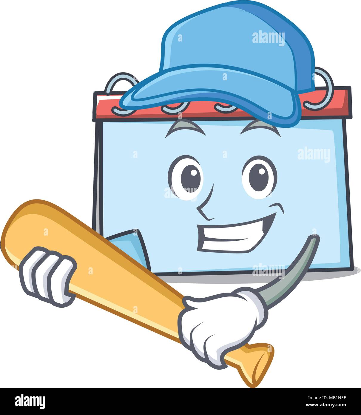 Playing baseball calendar character cartoon style Stock Vector Image ...