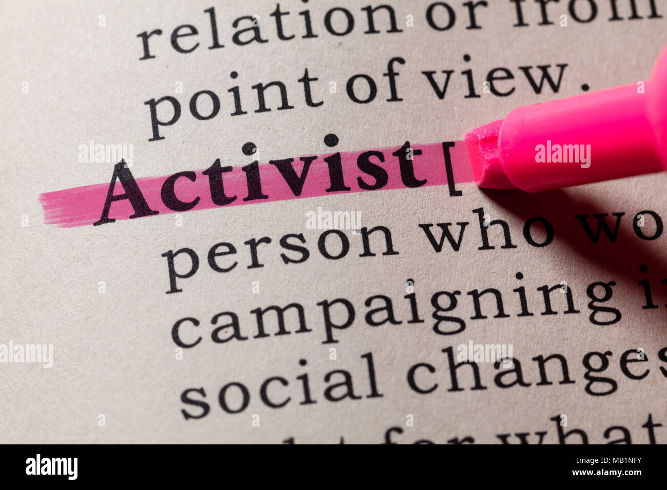 Fake Dictionary, Dictionary definition of the word activist. including ...