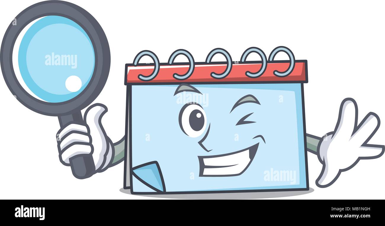 Detective calendar character cartoon style Stock Vector Image & Art - Alamy