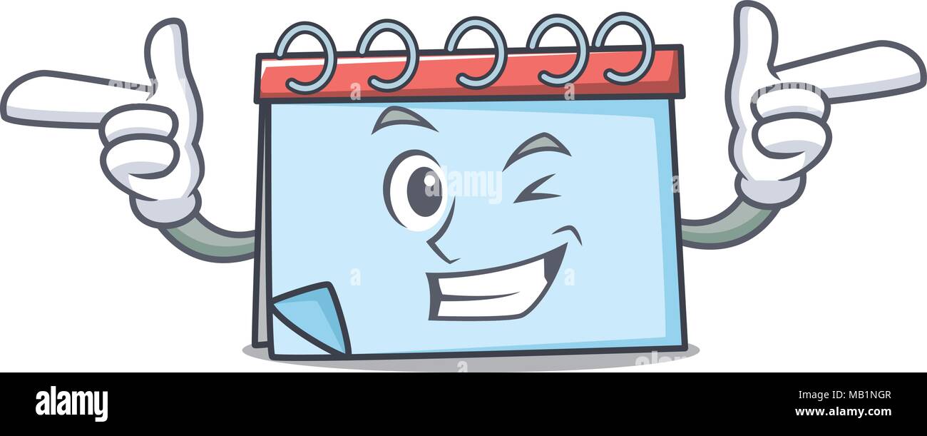 Wink calendar character cartoon style Stock Vector Image & Art - Alamy