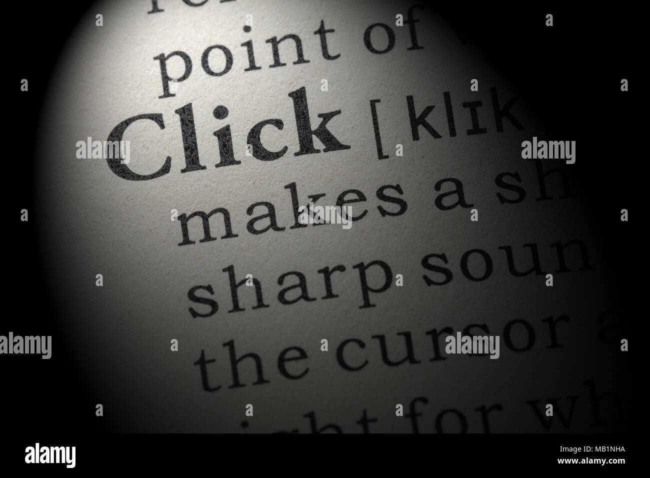 Fake Dictionary, Dictionary definition of the word click. including key ...