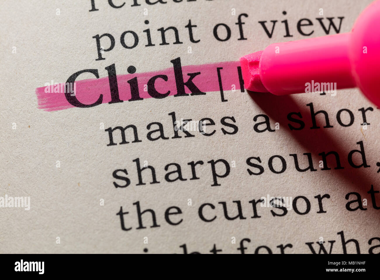 Fake Dictionary, Dictionary definition of the word click. including key ...
