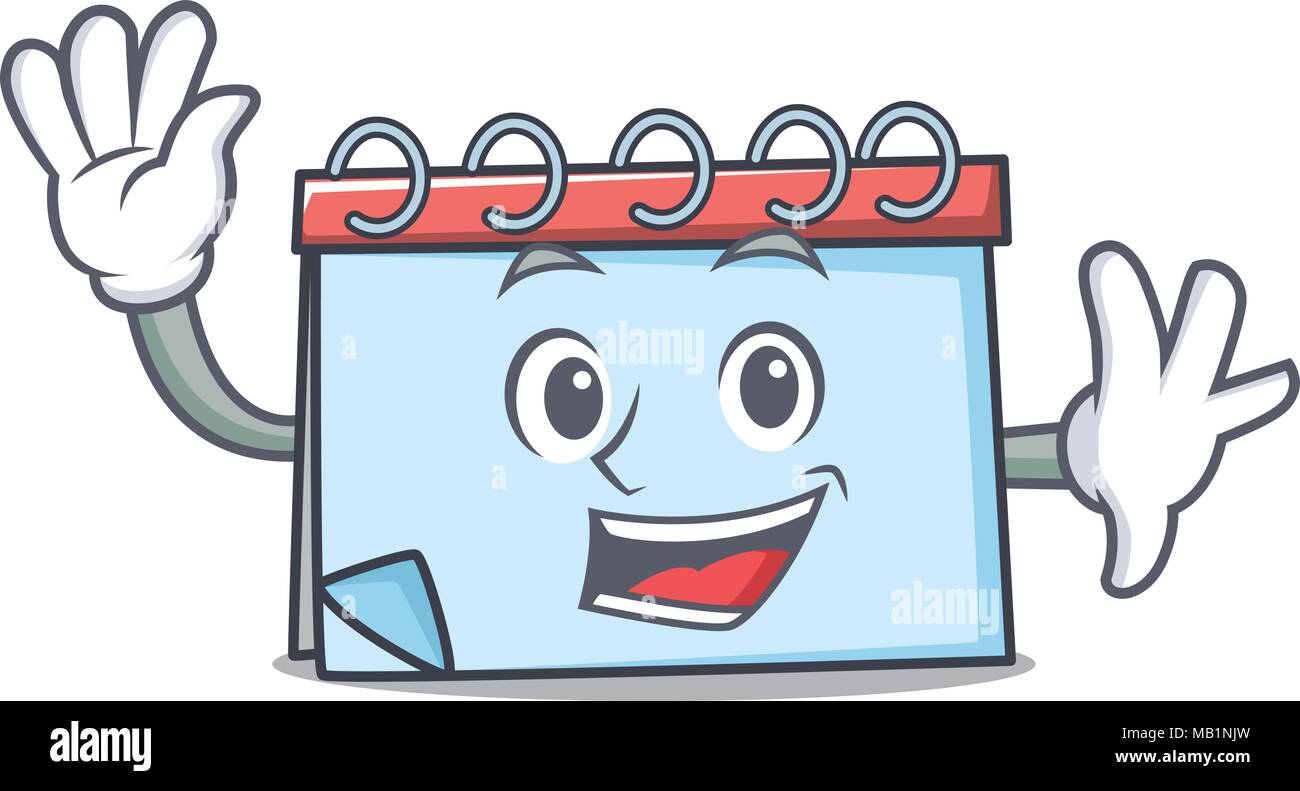 Waving calendar character cartoon style Stock Vector Image & Art - Alamy