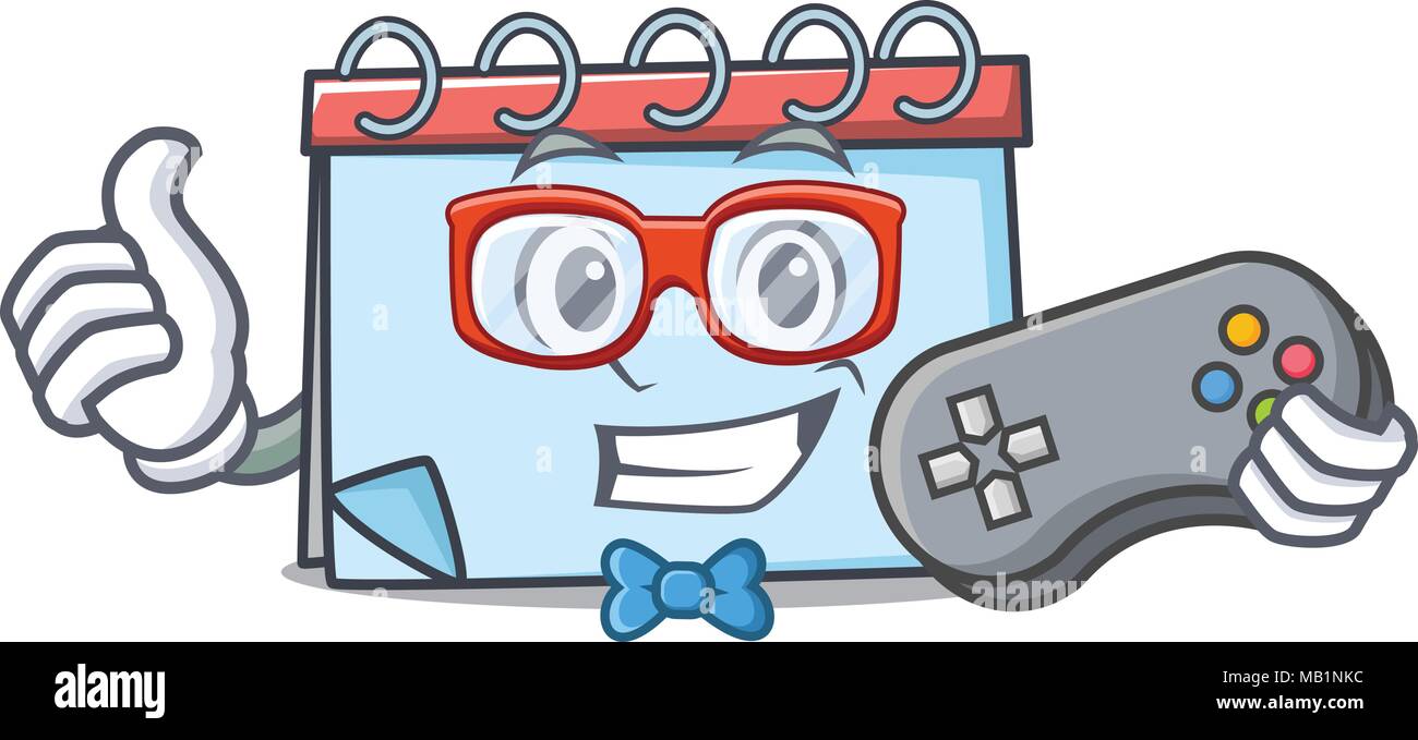 Gamer calendar mascot cartoon style Stock Vector Image & Art - Alamy