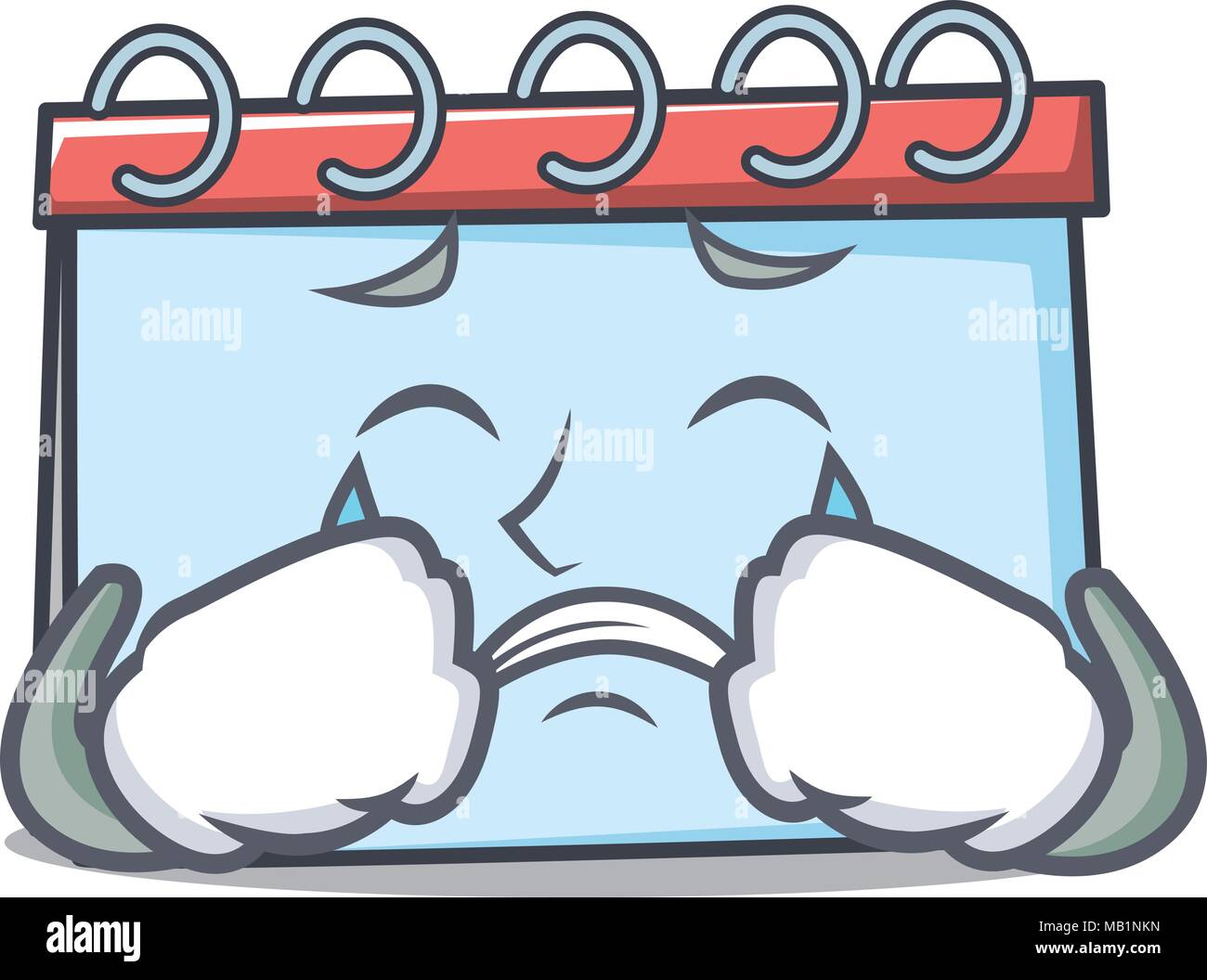 Crying calendar mascot cartoon style Stock Vector Image & Art - Alamy