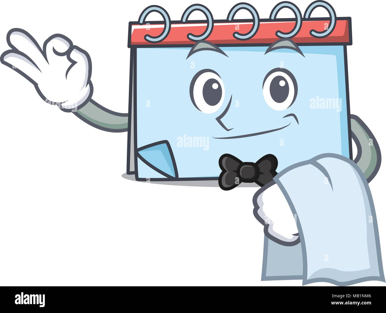 Waiter calendar mascot cartoon style Stock Vector Image & Art - Alamy