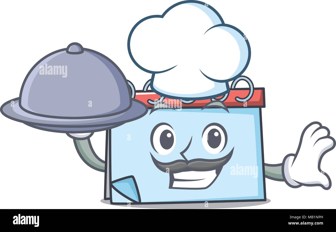 Chef with food calendar mascot cartoon style Stock Vector Image & Art ...