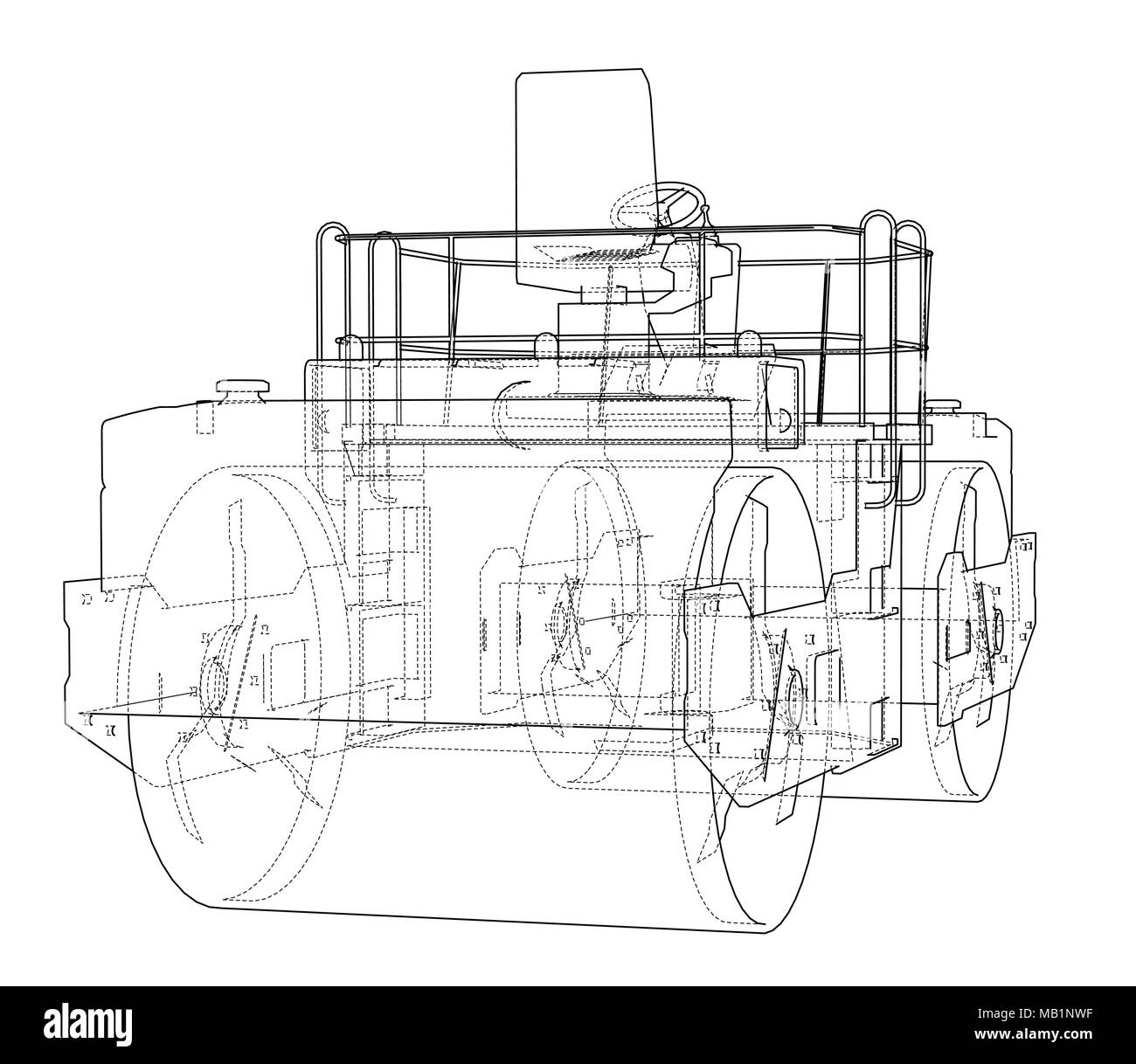 Asphalt compactor outlined vector Stock Vector Image & Art - Alamy
