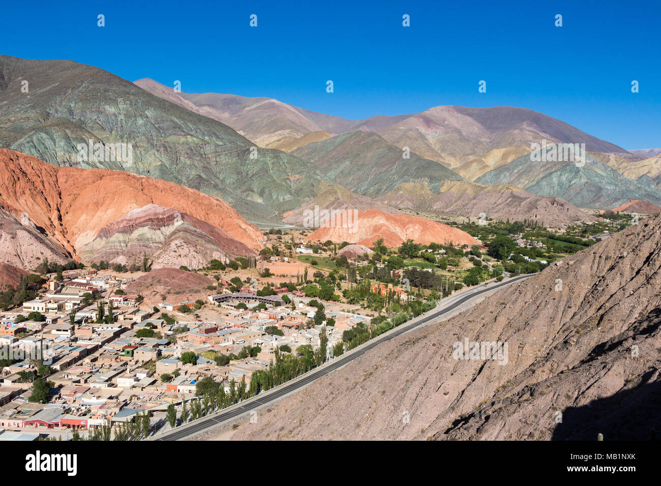 Purmamarca, village in the Quebrada de Humahuaca at the foot of the ...