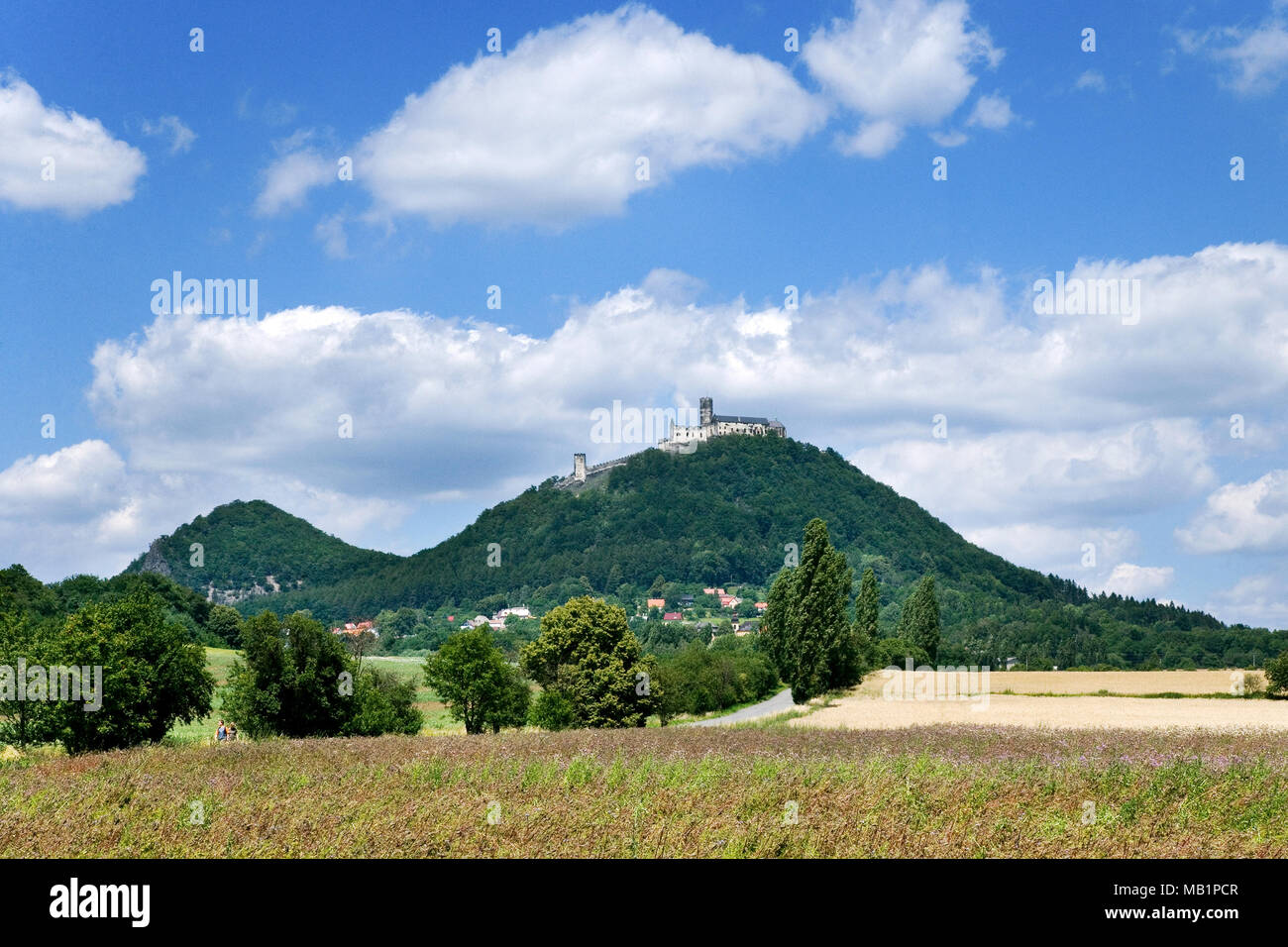 gothic medieval castle Bezdez from 1264, Liberec region, North Bohemia ...