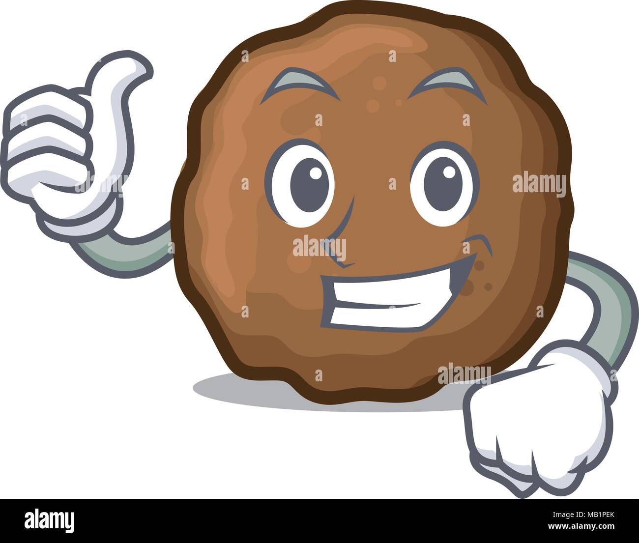 Thumbs up meatball character cartoon style Stock Vector Image & Art - Alamy