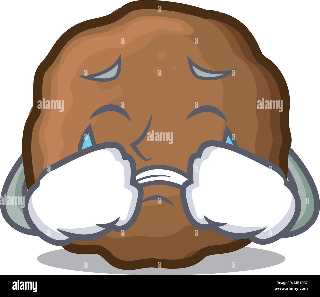 Crying meatball mascot cartoon style Stock Vector Image & Art - Alamy