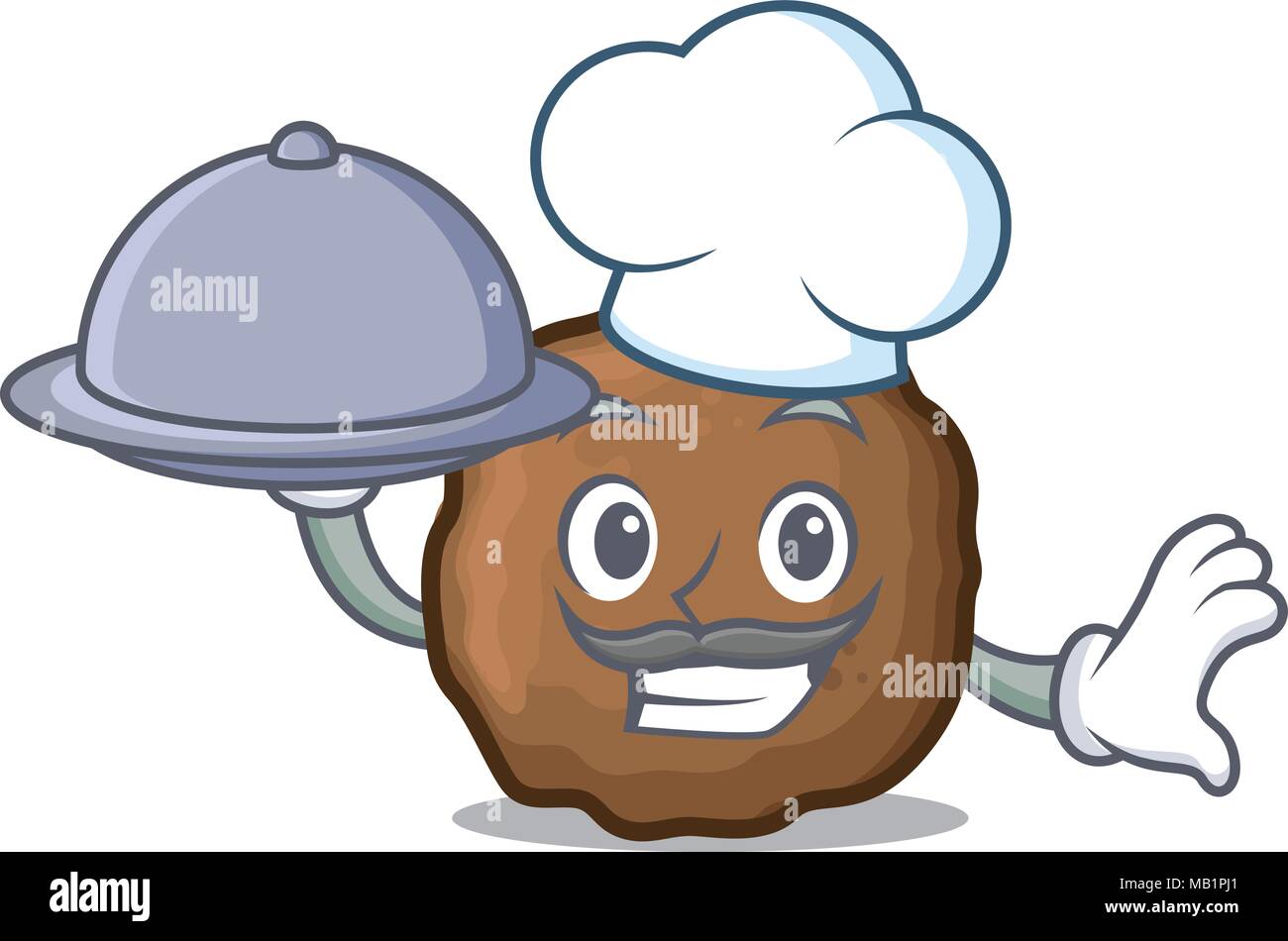 Chef with food meatball mascot cartoon style Stock Vector Image & Art ...