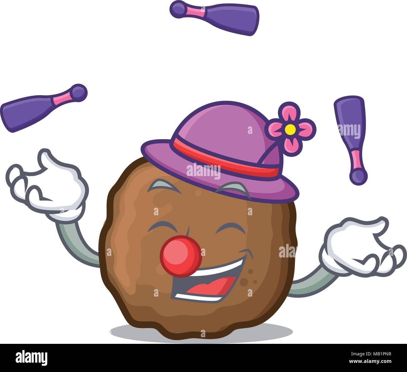Juggling meatball mascot cartoon style Stock Vector Image & Art - Alamy