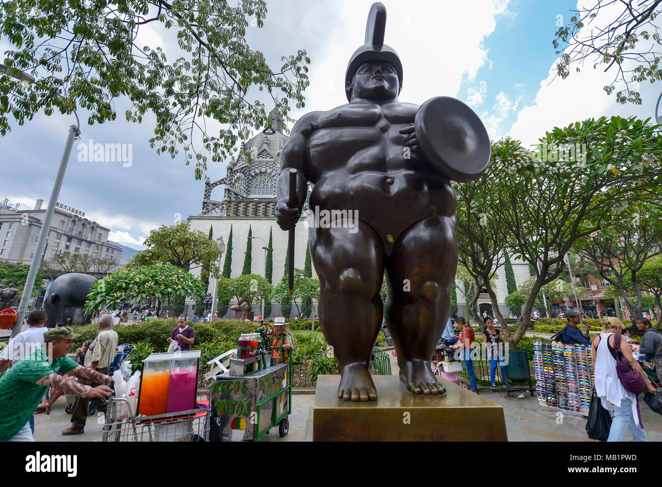 Medellin, Colombia - July 31, 2017: Sculpture by the artist and ...
