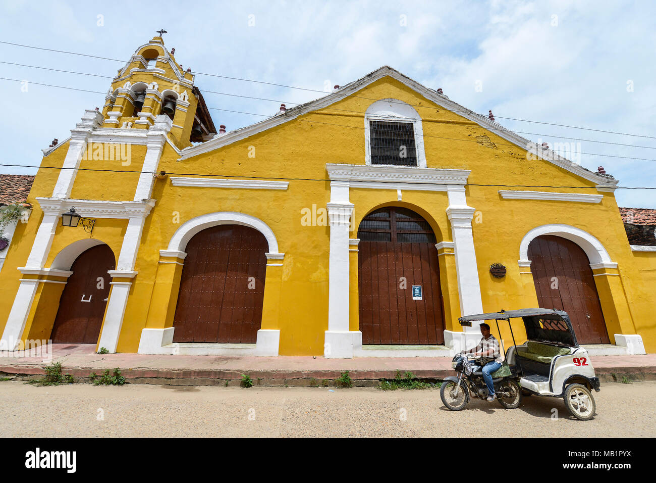 Mompox, Colombia - August 8, 2017: Transportation through a street of ...