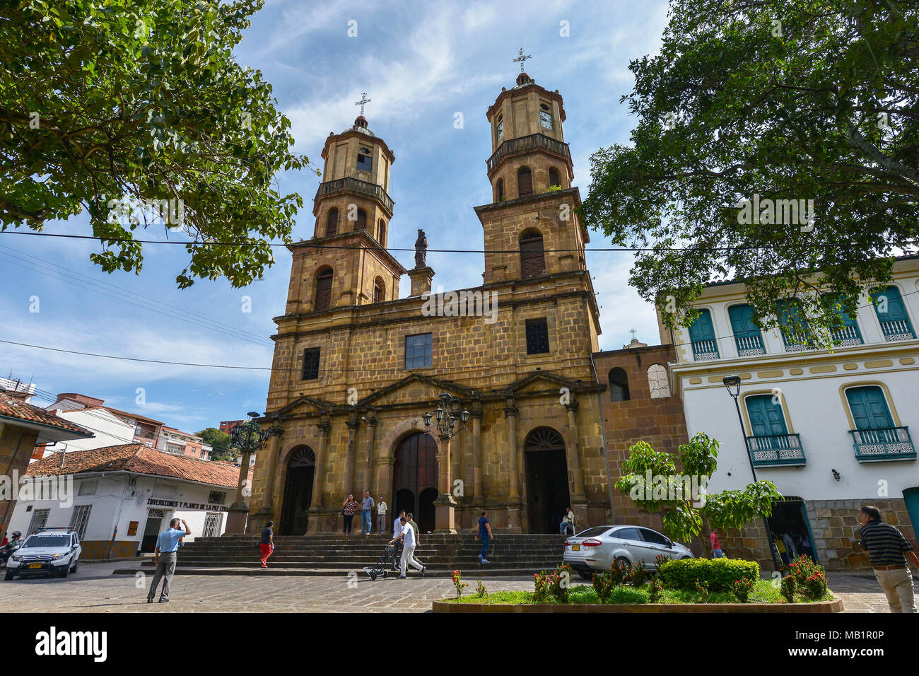 San Gil, Colombia - August 10, 2017: Cathedral of San Gil in San Gil ...