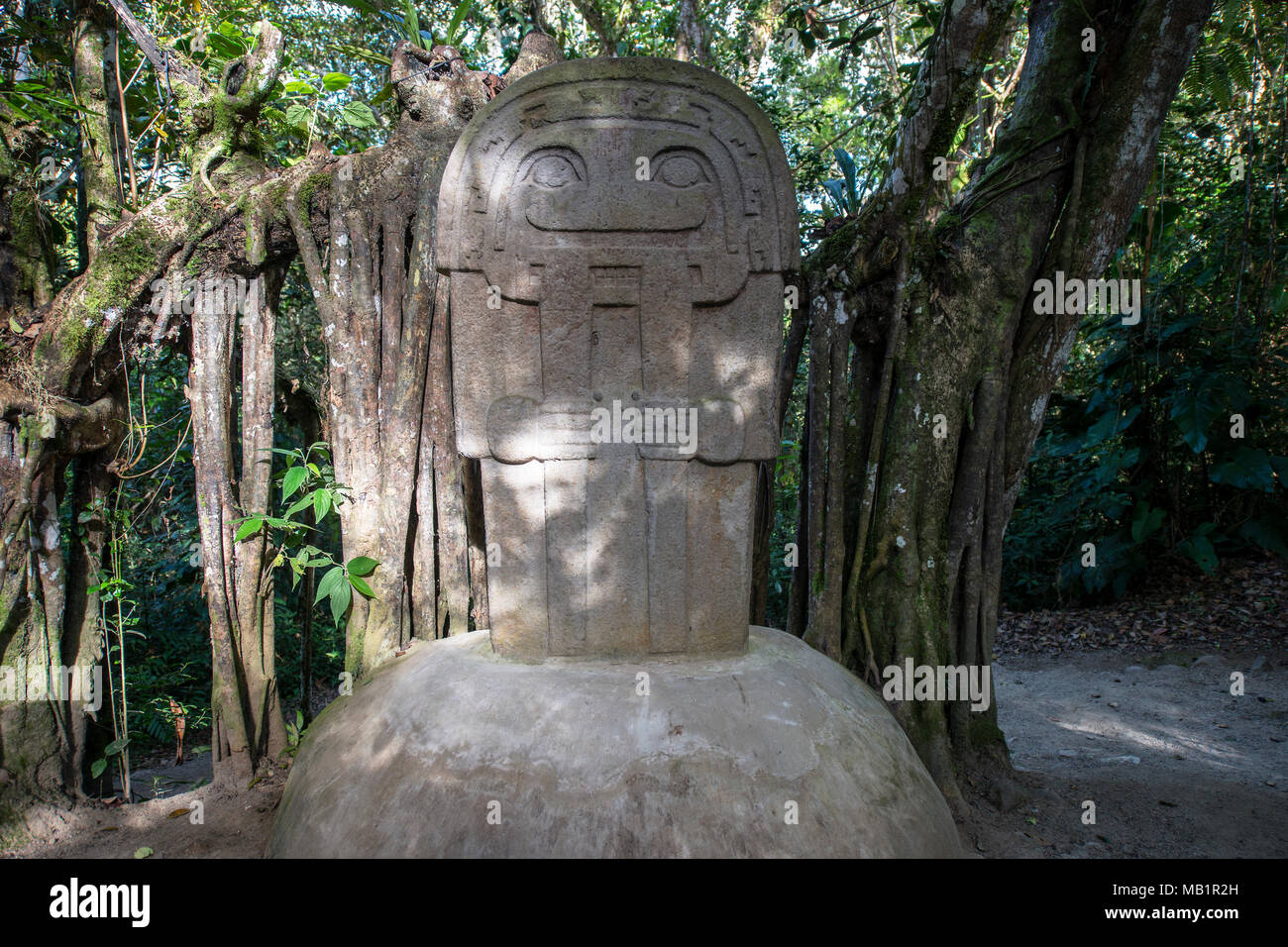 Ancient pre-columbian statues in San Agustin, Colombia. Archaeological ...