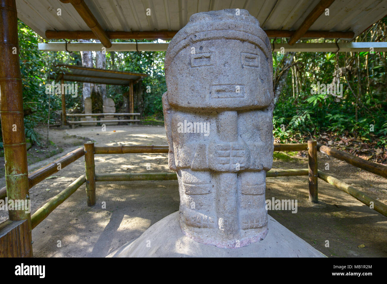 Ancient pre-columbian statues in San Agustin, Colombia. Archaeological ...