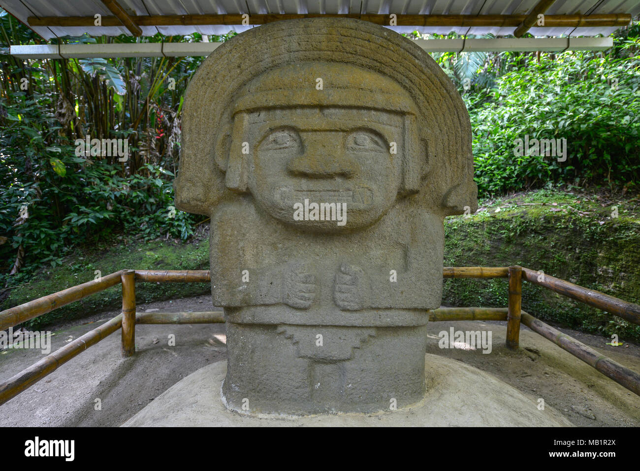 Ancient pre-columbian statues in San Agustin, Colombia. Archaeological ...