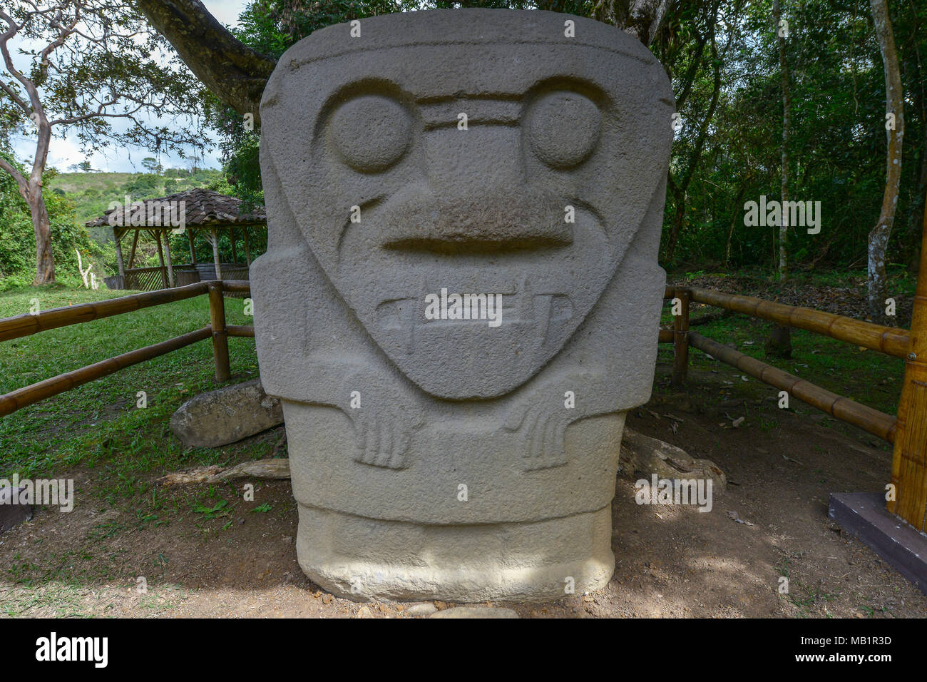 Ancient pre-columbian statues in San Agustin, Colombia. Archaeological ...