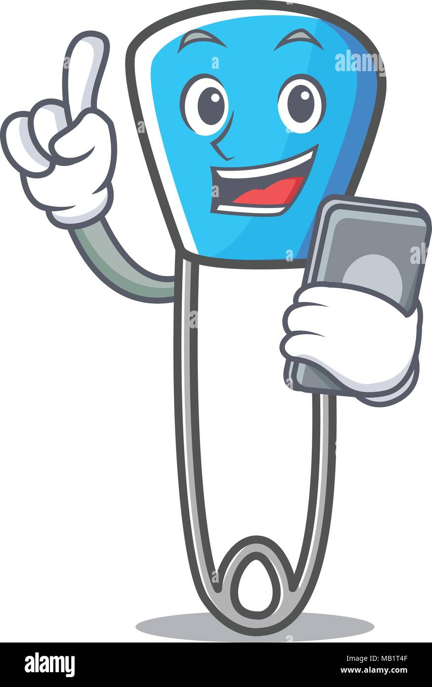 With phone safety pin character cartoon Stock Vector Image & Art - Alamy
