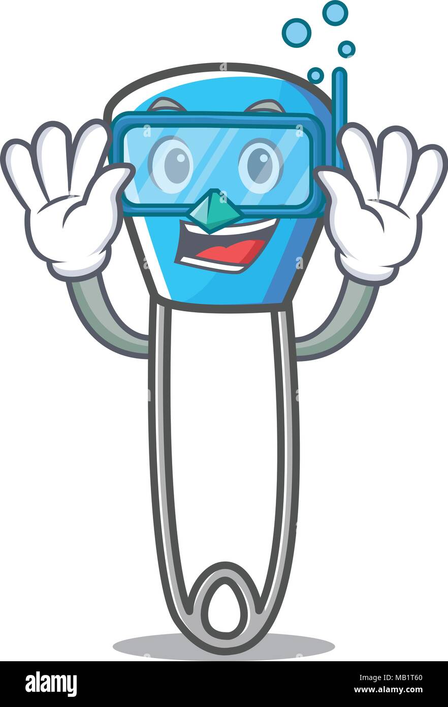 Diving safety pin character cartoon Stock Vector Image & Art - Alamy