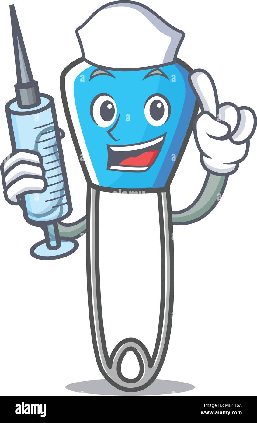 Nurse safety pin character cartoon Stock Vector Image & Art - Alamy