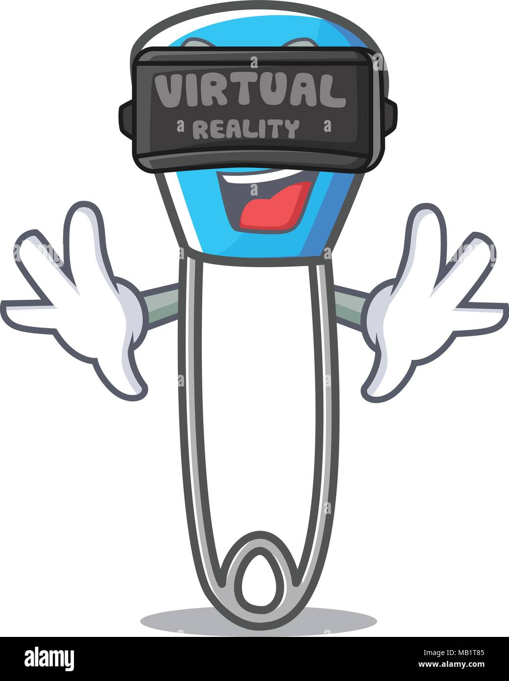 Virtual reality safety pin mascot cartoon Stock Vector Image & Art - Alamy