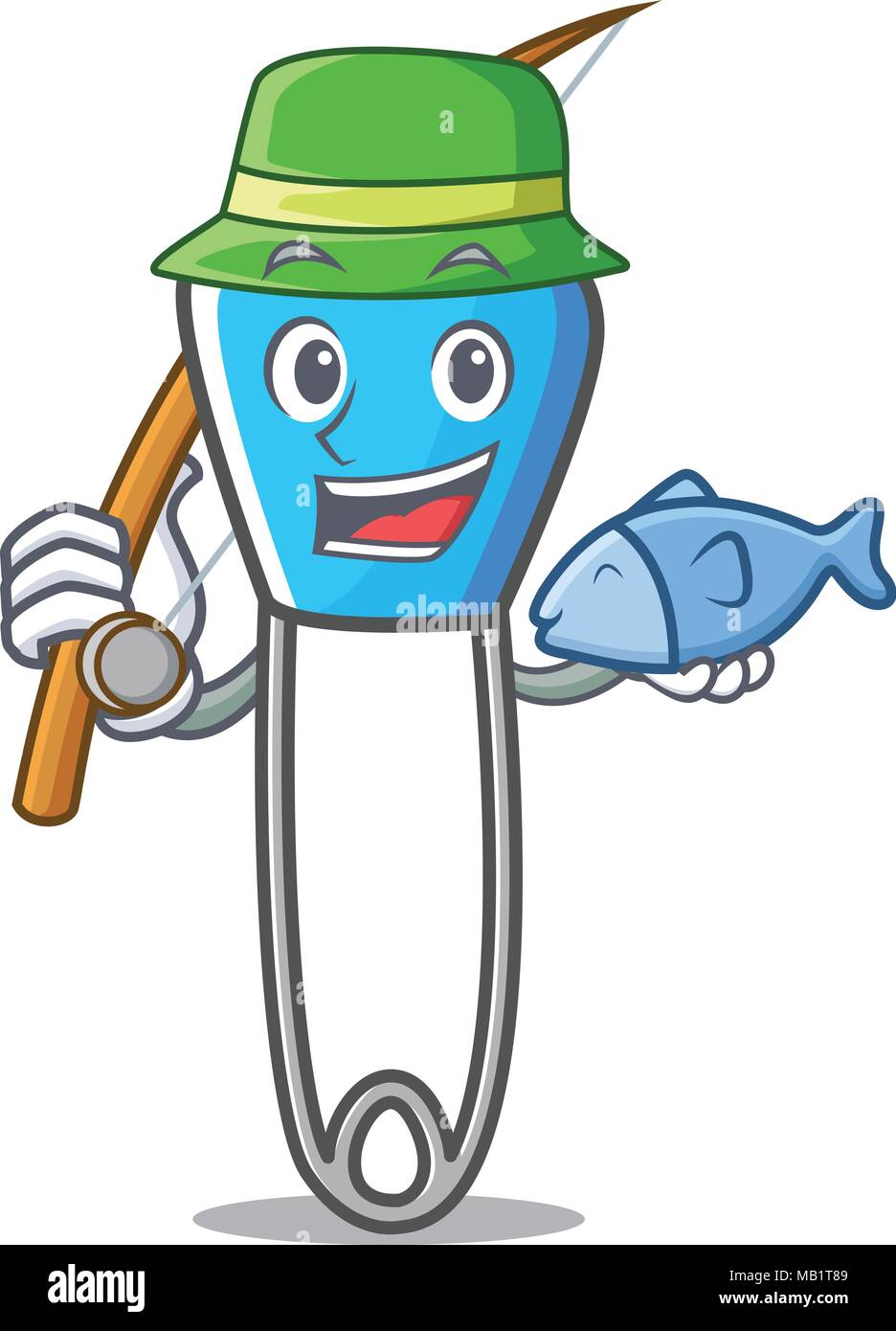 Fishing safety pin mascot cartoon Stock Vector Image & Art - Alamy