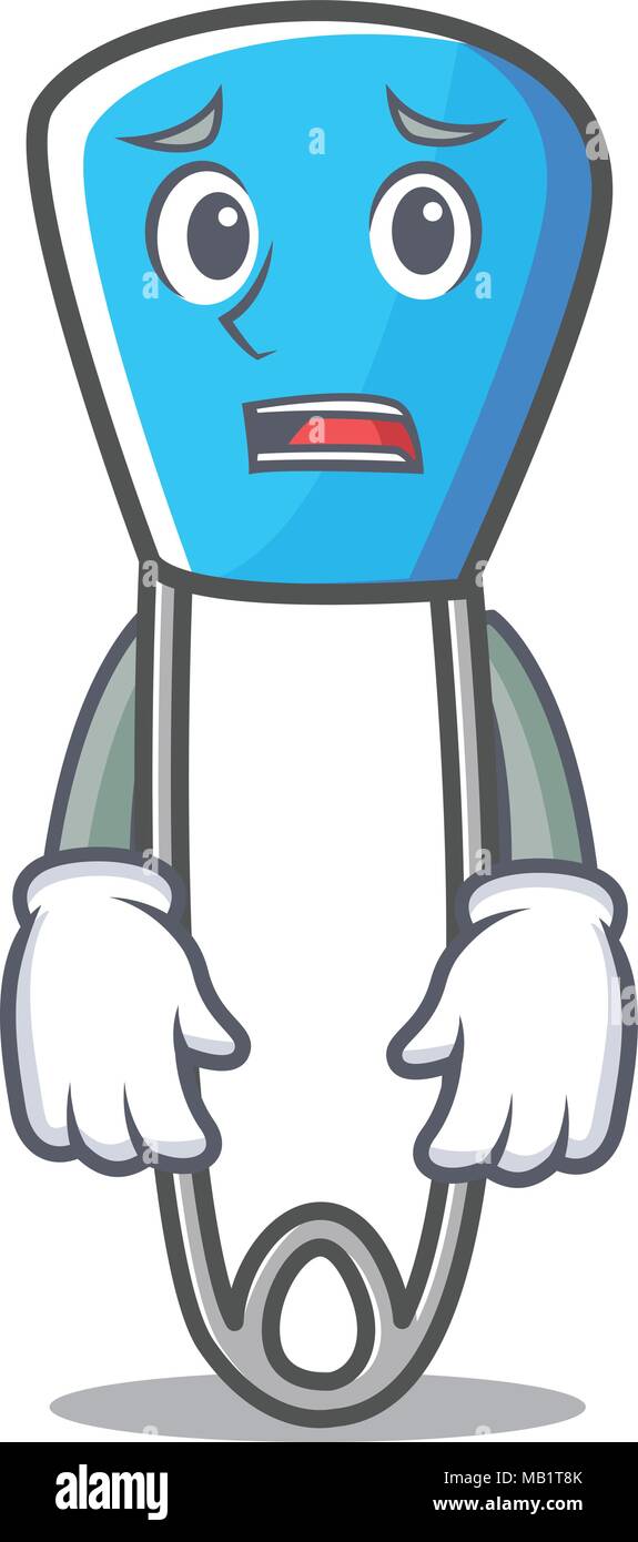 Afraid safety pin mascot cartoon Stock Vector Image & Art - Alamy